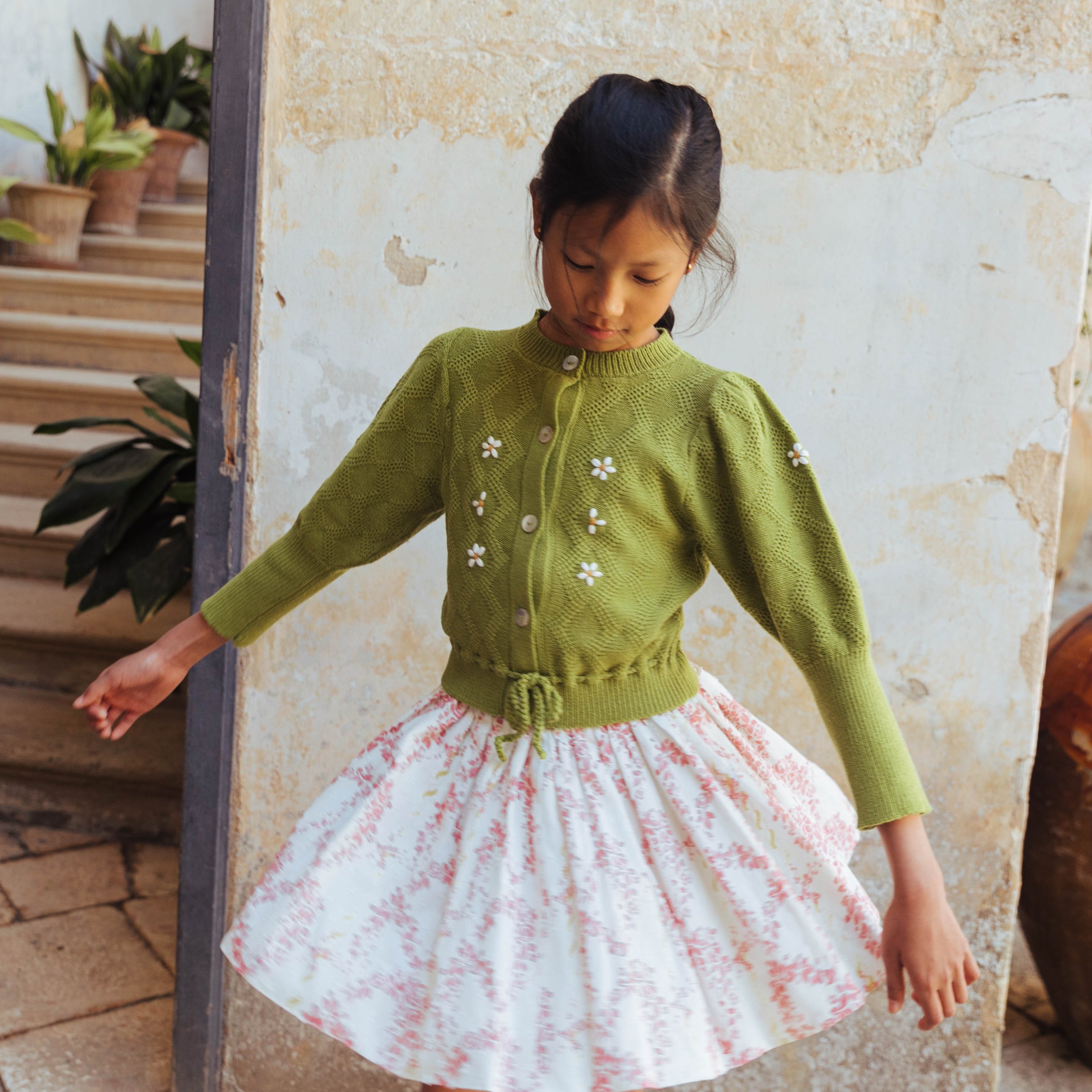 TWIRLY SKIRT, CLIMBING ROSES PRINT – Lali